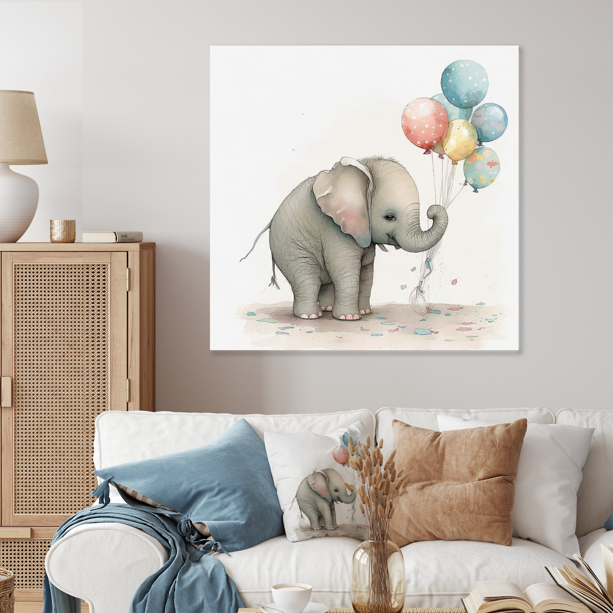 Indigo Safari Nursery Adorable Elephant - Children Print on Metal | Wayfair