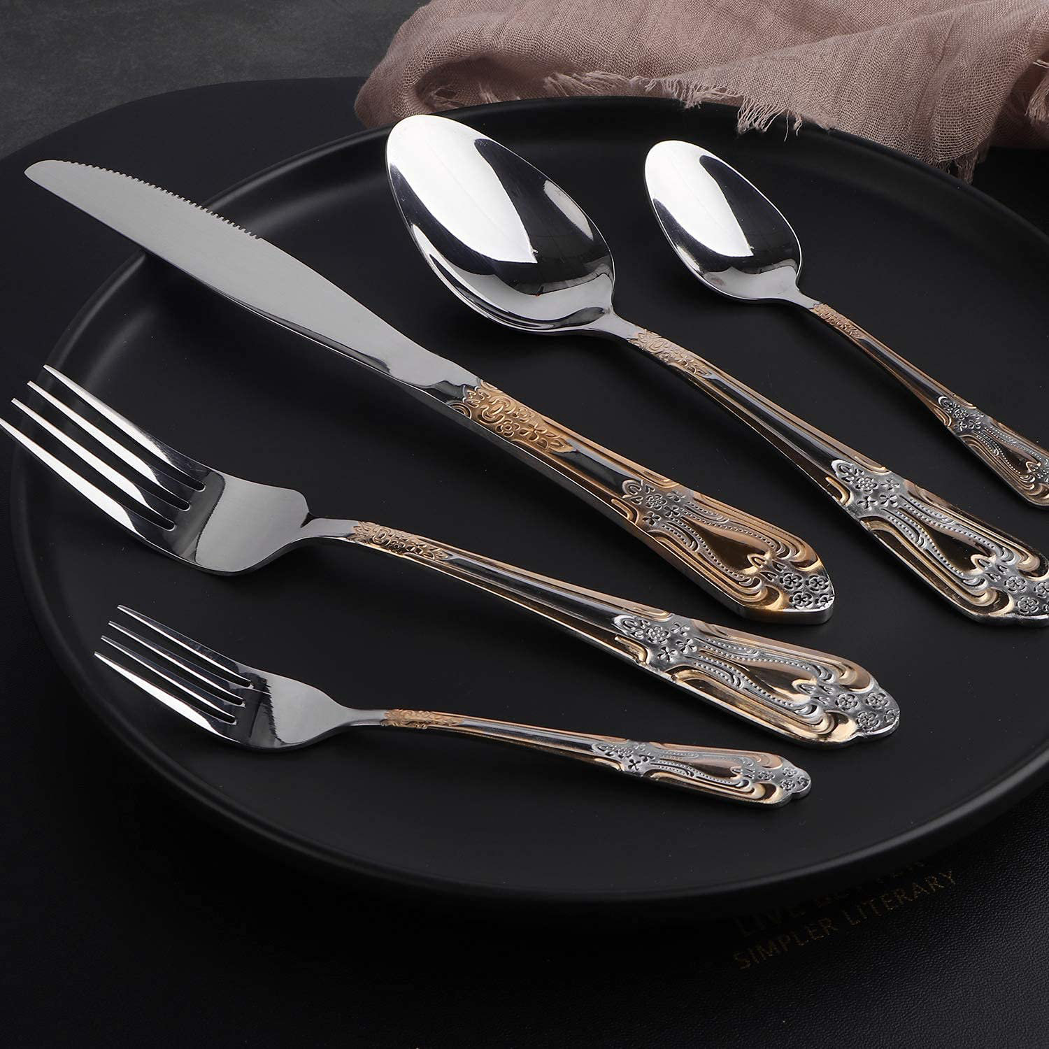 House of Hampton® Silverware Set – 20 Piece Flatware Set – Cutlery Set ...