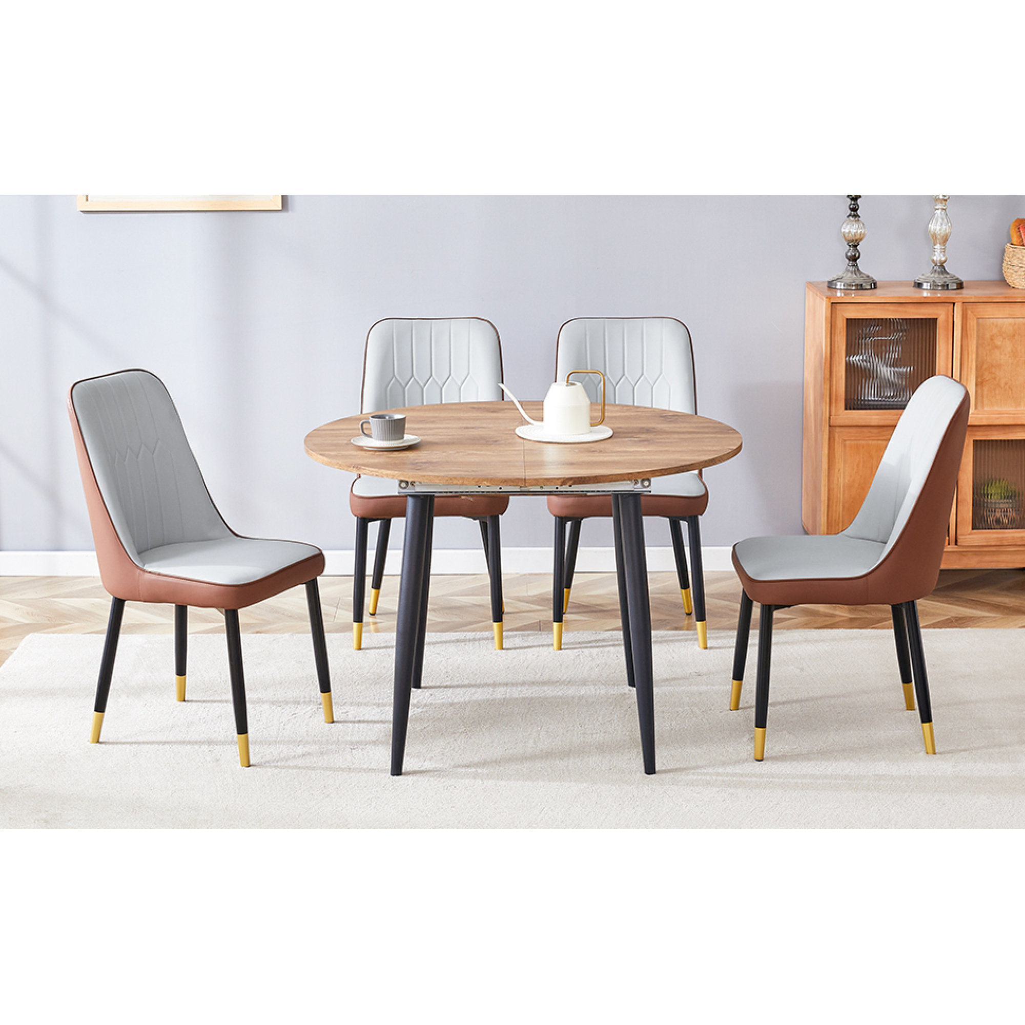 Latitude Run® Extendable Mdf Wood Modern Dining Set For Home Gatherings ...