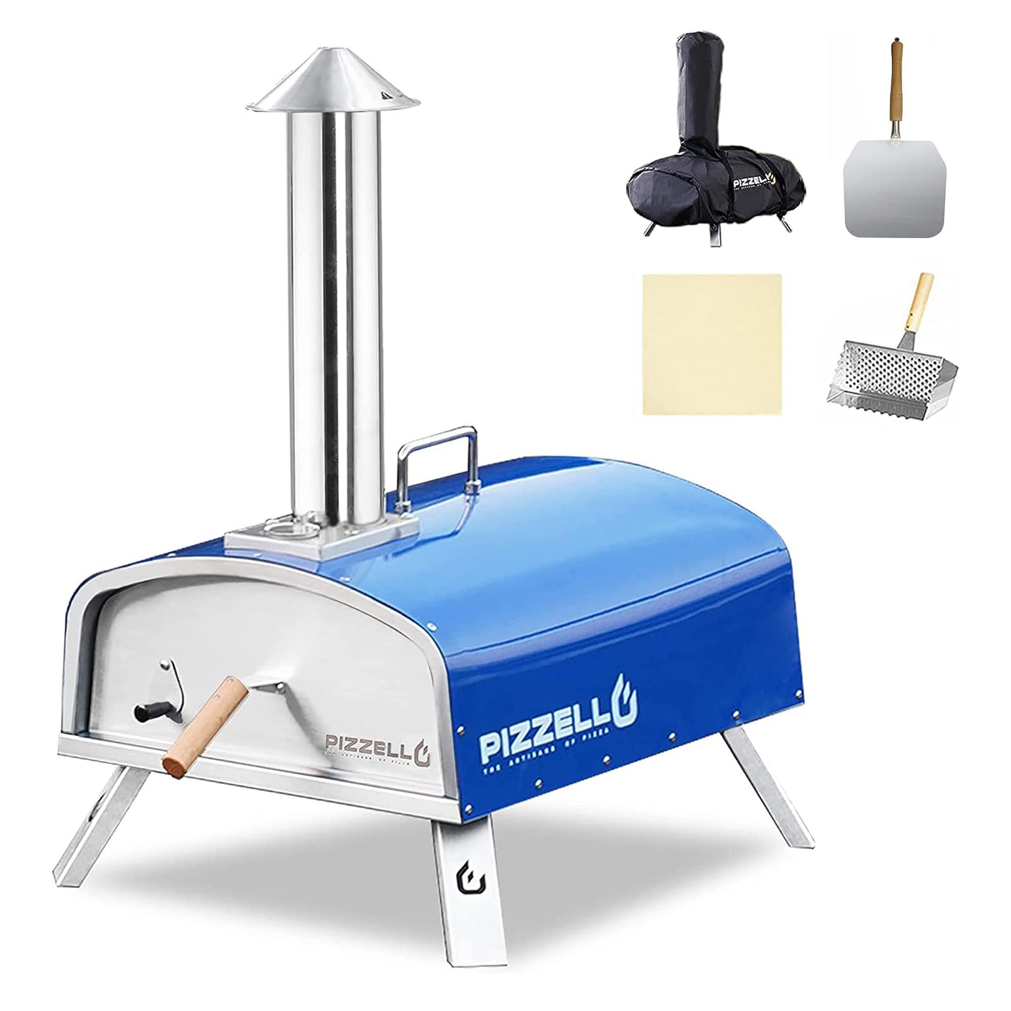 PIZZELLO 16inch Portable Pellet Pizza Oven Outdoor Wood Fired Pizza ...