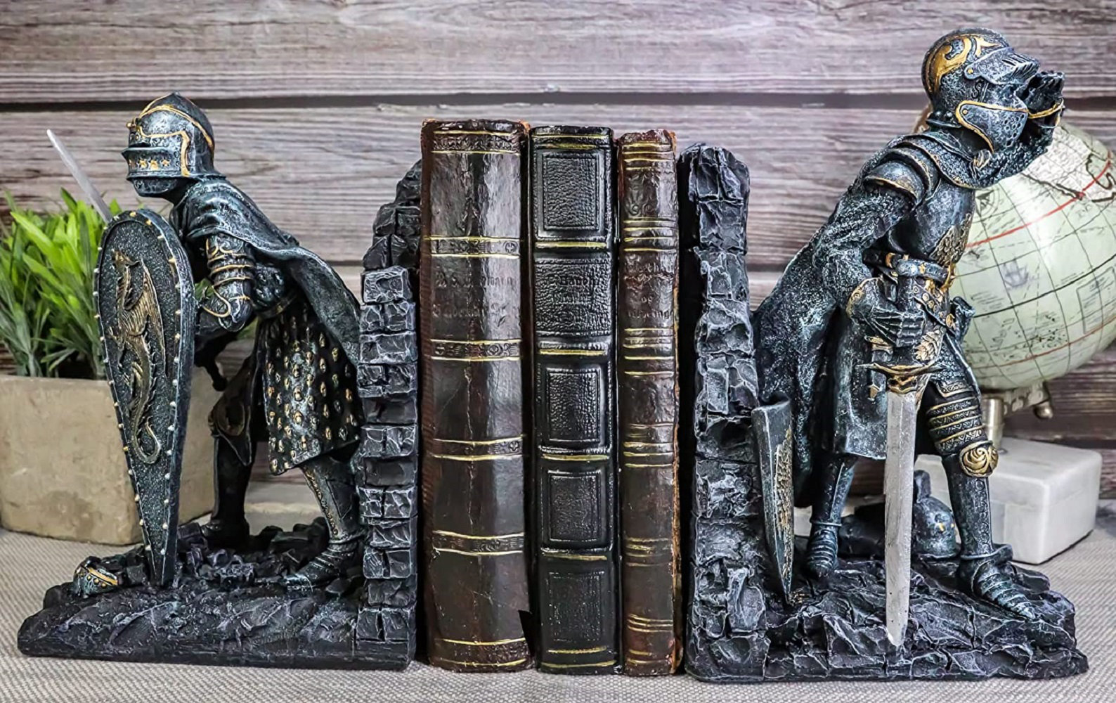 Red Barrel Studio® Medieval Dragon Heraldry Knight Bookends | Wayfair