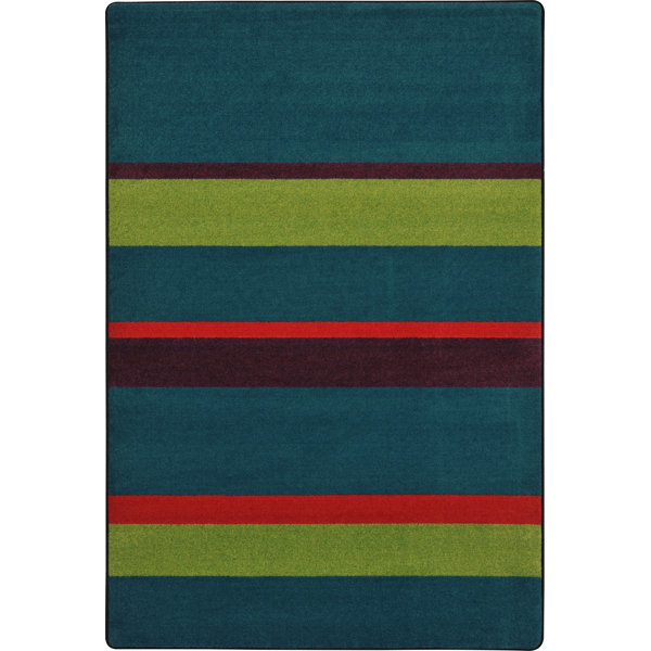 Joy Carpets Straight and Narrow Striped Tropics Area Rug | Wayfair