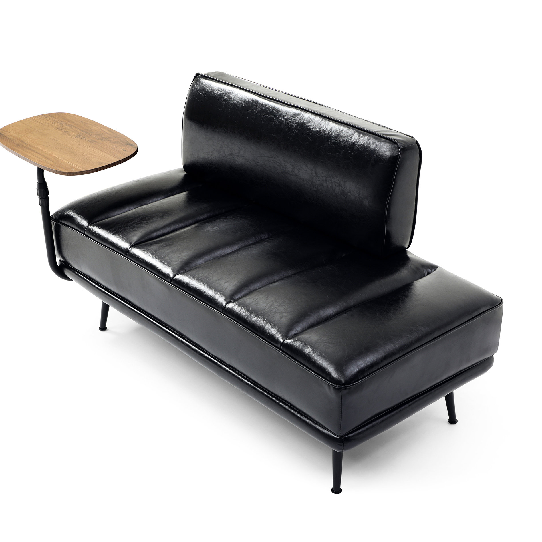 George Oliver Modern Living Room Bench With Black Faux Leather ...