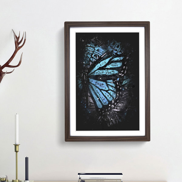 East Urban Home The Blue Butterfly Effect - Picture Frame Painting ...