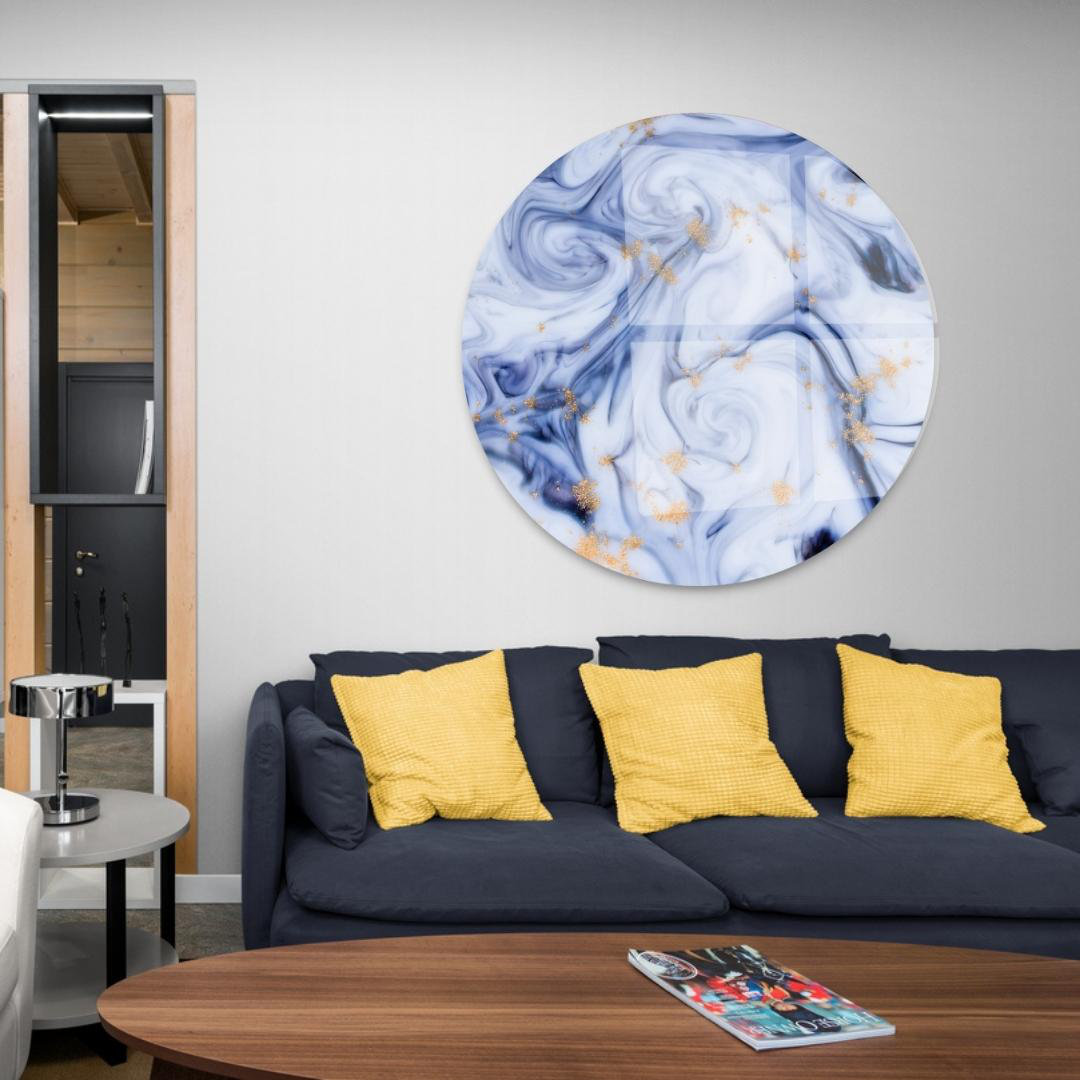 Big Acrylic Blue Marble Abstract Circle Acrylic Wall Print - Wayfair Canada