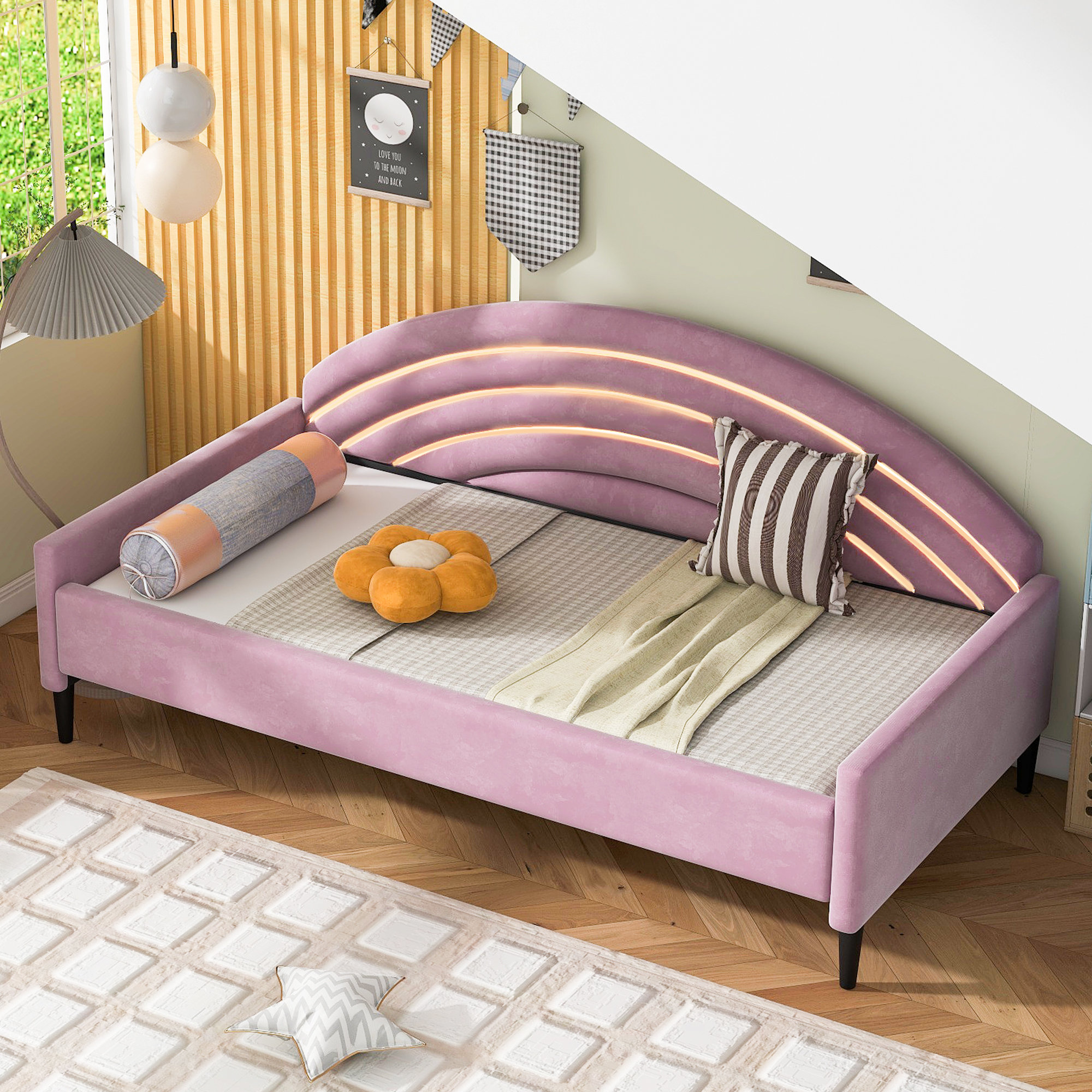 Mercer41 Upholstered Daybed With LED - Wayfair Canada