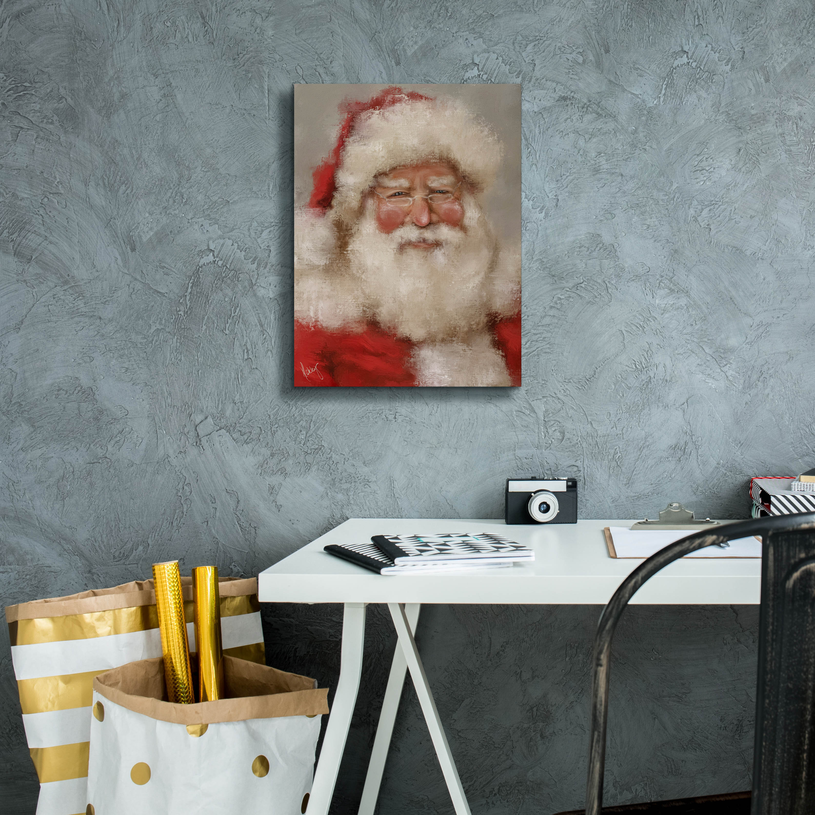 The Holiday Aisle® 'Abstract Santa' by Ashley Bradley Wall Art | Wayfair