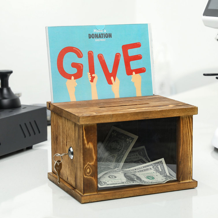 Gracie Oaks Solid Wood Donation Box - Wayfair Canada