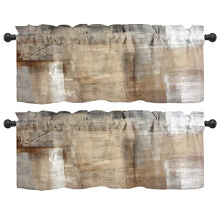 Gray & Silver Valances & Kitchen Curtains You'll Love | Wayfair