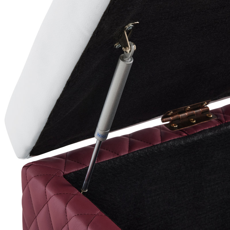 Mercer41 Modern Storage Ottoman Bench, Faux Leather Upholstered ...