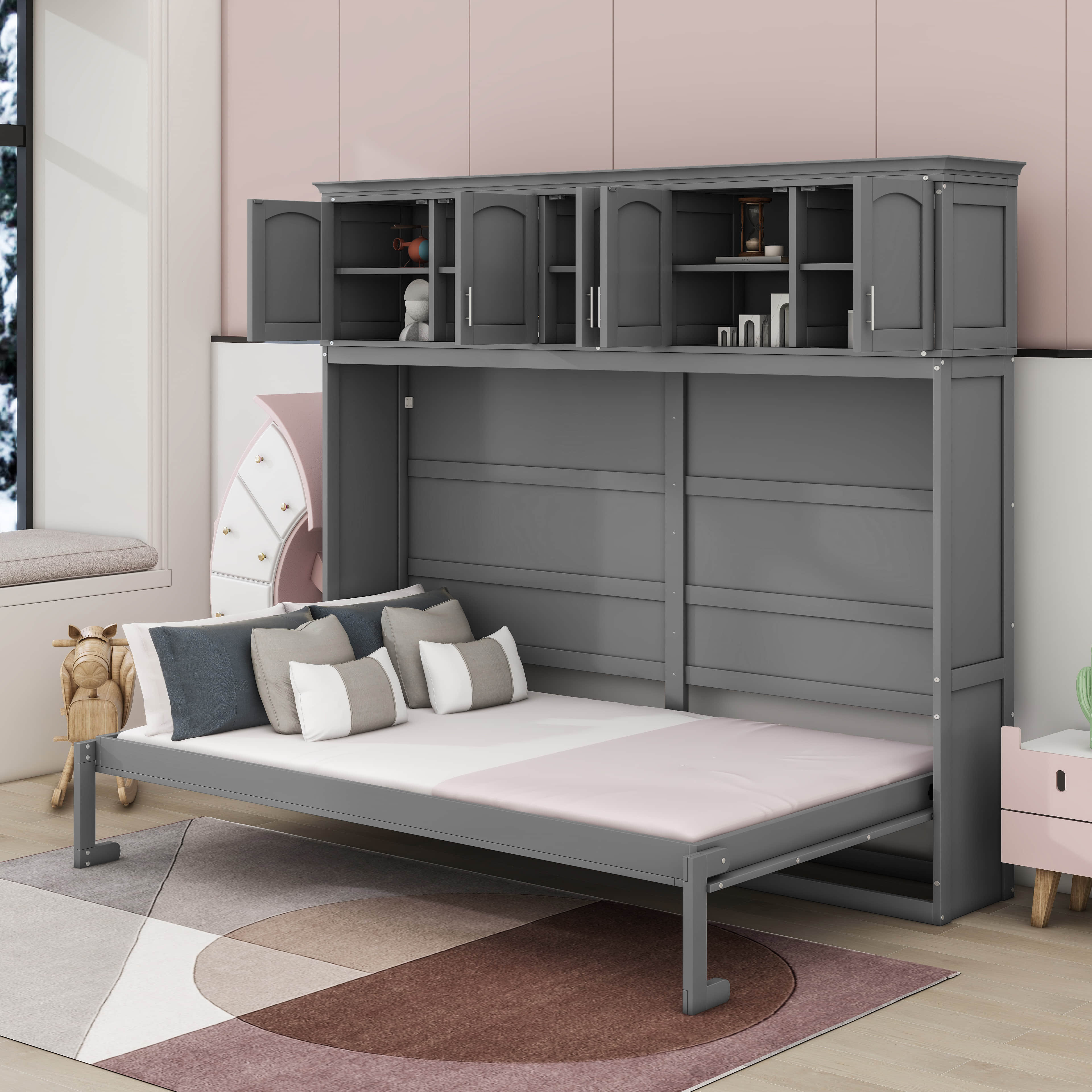 Red Barrel Studio® Murphy Bed Wall Bed With Top Cabinets - Wayfair Canada