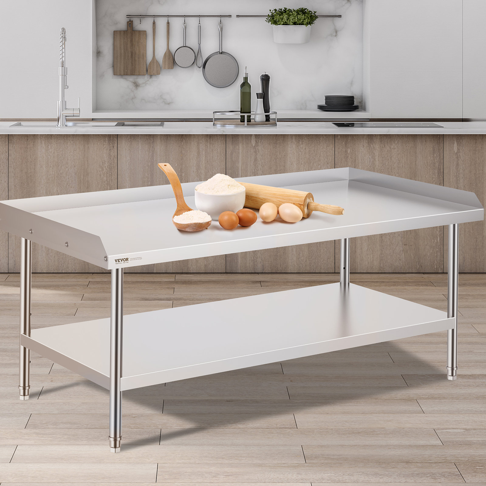 17 Stories Stainless Steel Work Table, 30 x 60 x 26 Inch Commercial ...