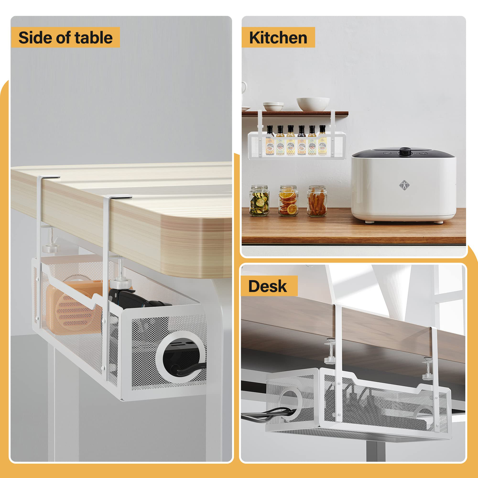 ROTSEN FURNITURE LLC. Under-Desk Cable Management Tray With Clips For ...