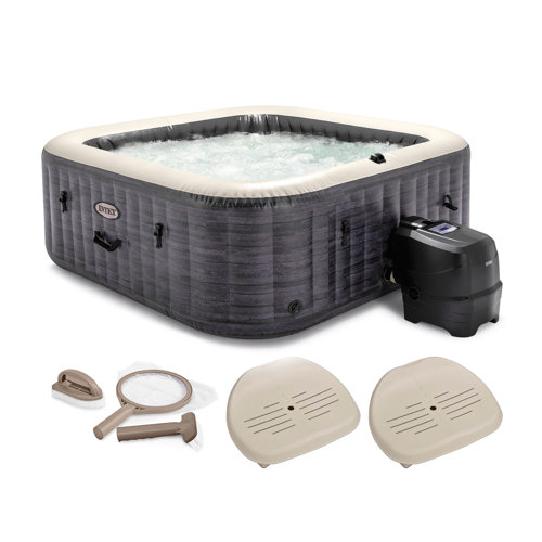 Intex 6 - Person 170 - Jet Square Inflatable Hot Tub in Gray | Wayfair