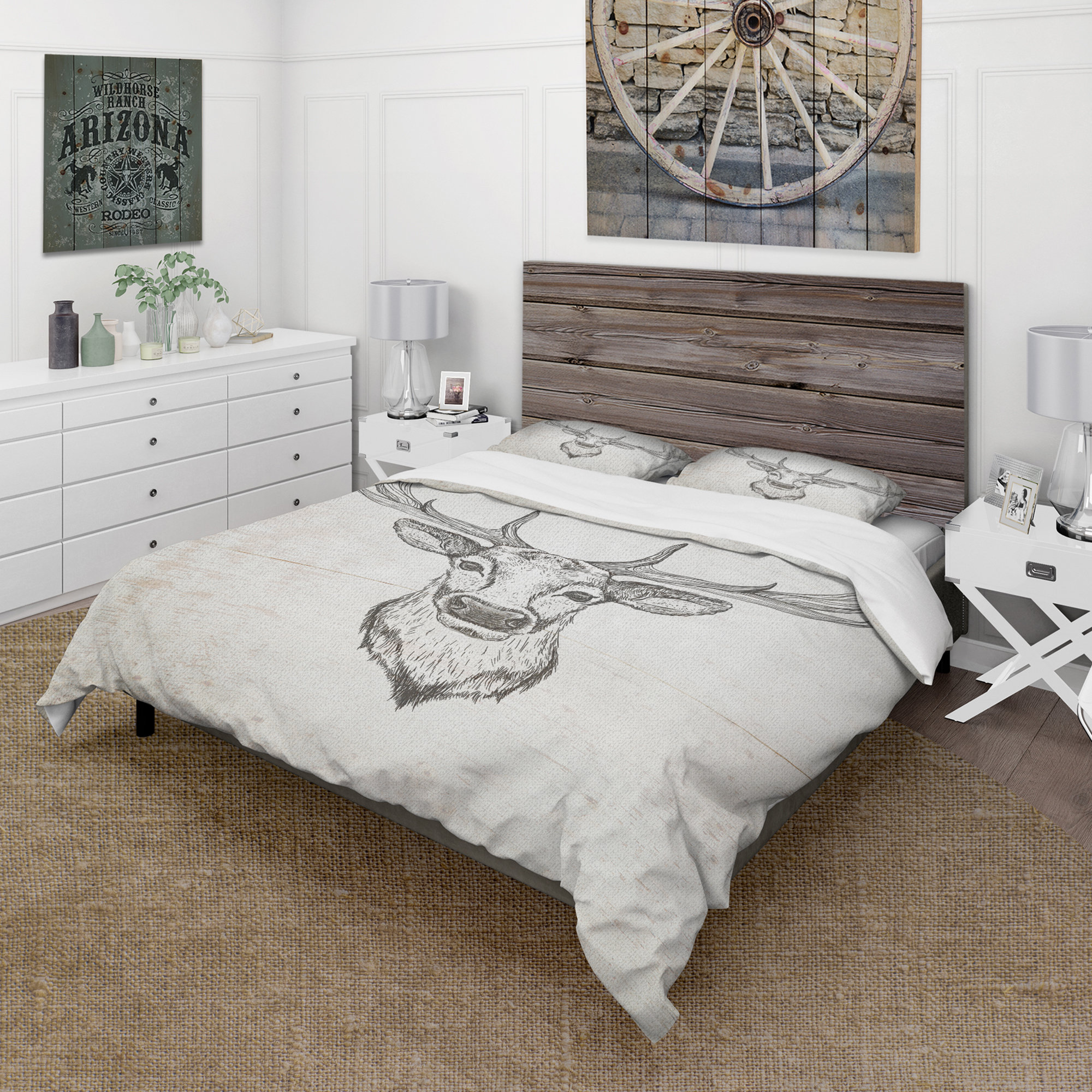 Design Art Deer Wild and Beautiful II Farmhouse Duvet Cover Set | Wayfair