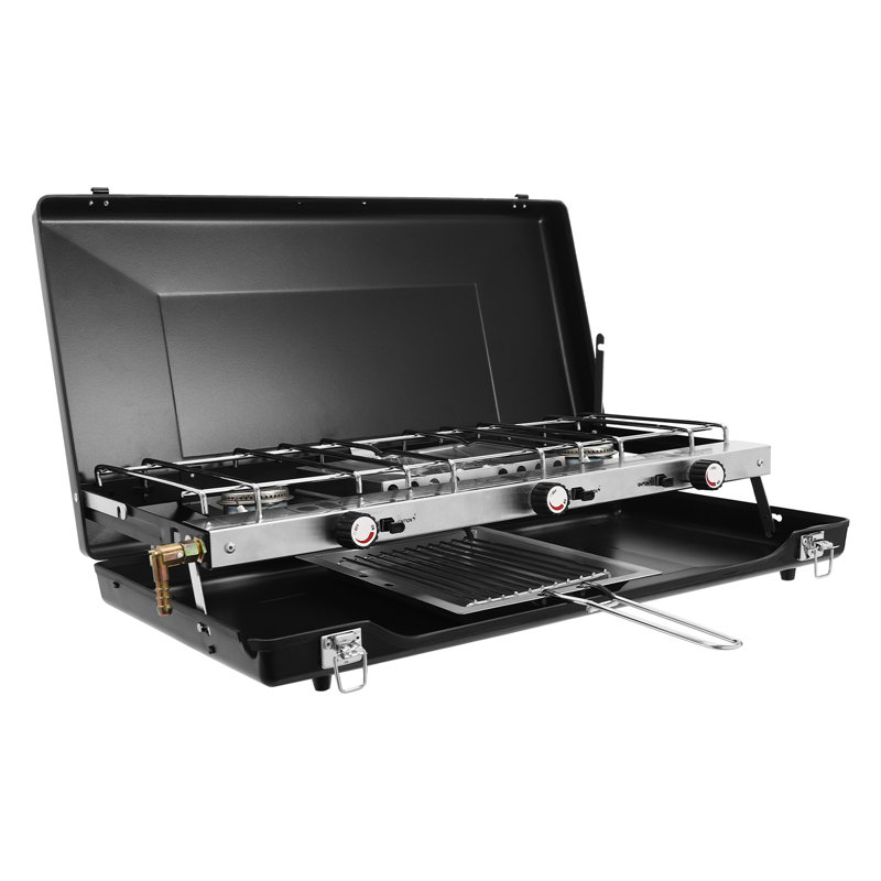 OUKANING 3-Burner Portable Camping Gas Cooking Stove | Wayfair