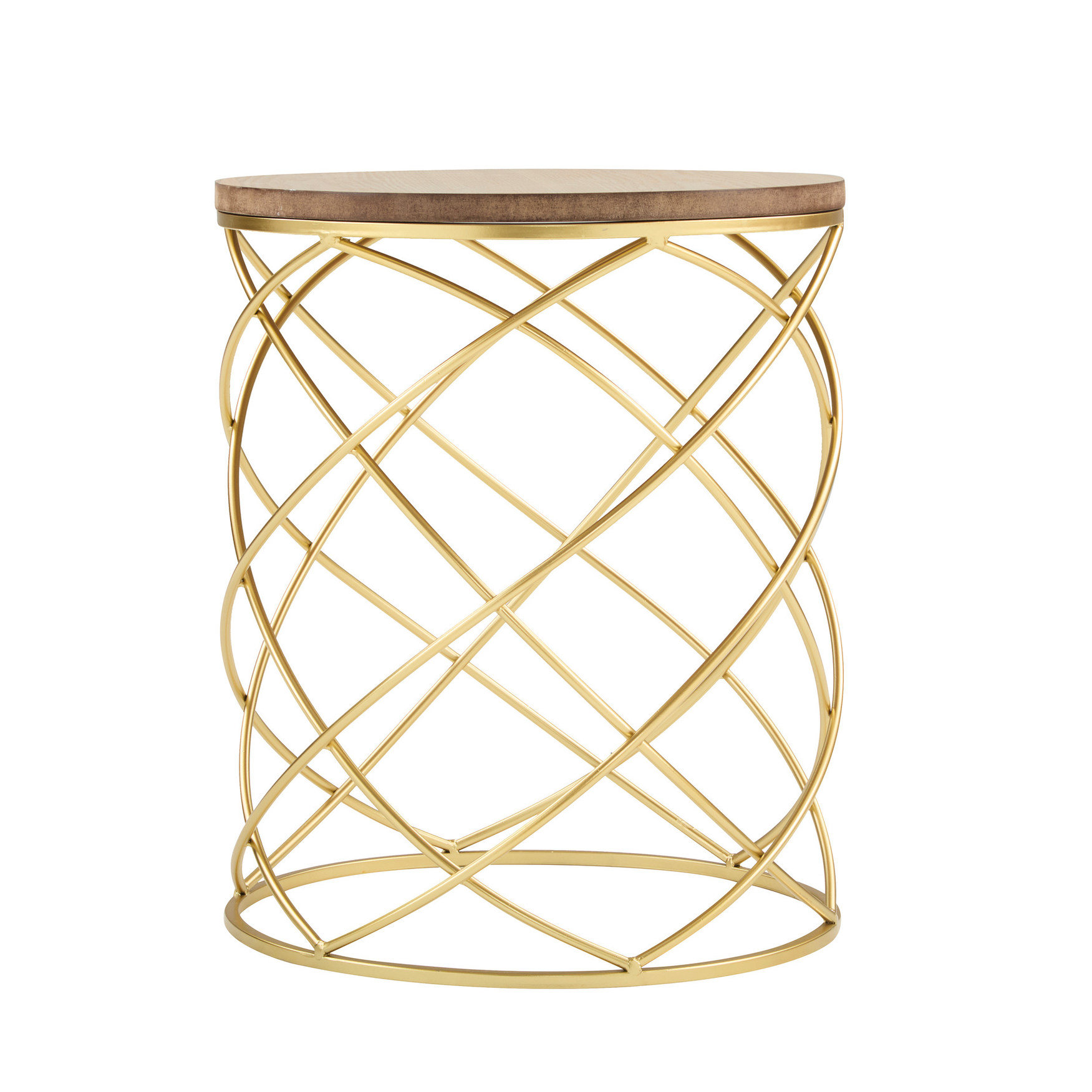 Ivy Bronx Golden Side Table - Top & Metal Frame, Stylish And Practical ...