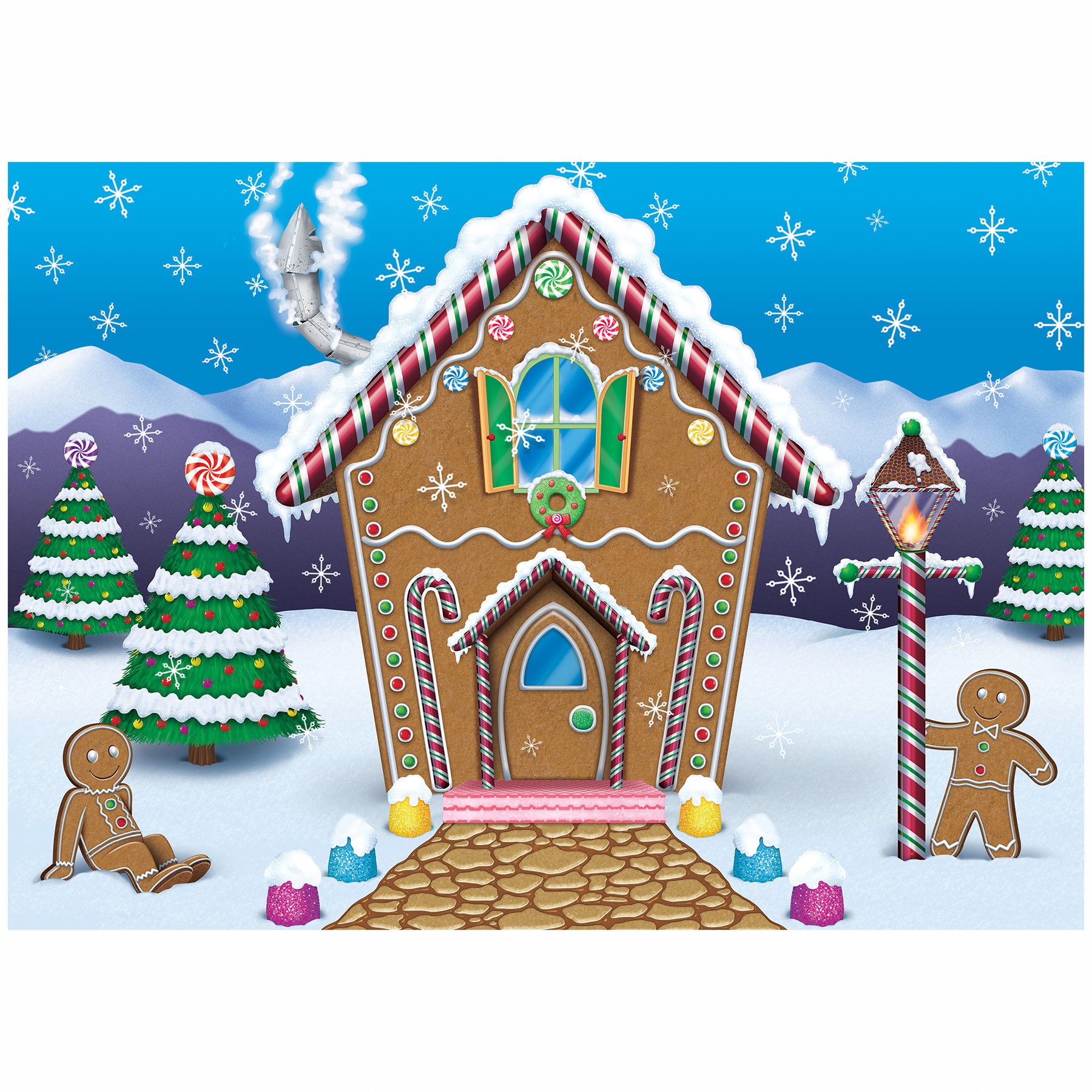 The Beistle Company Gingerbread House Fabric Backdrop | Wayfair
