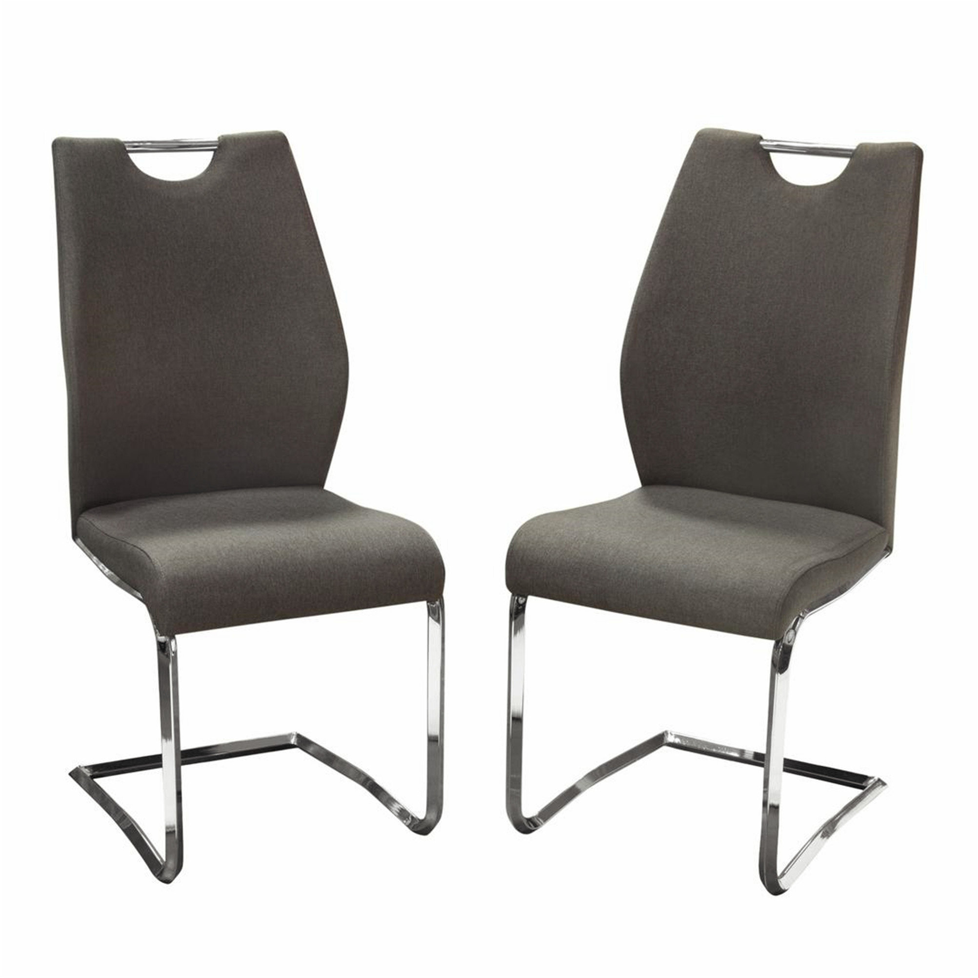 Orren Ellis Upholstered Metal Dining Side Chairs With Handle-Pack Of ...