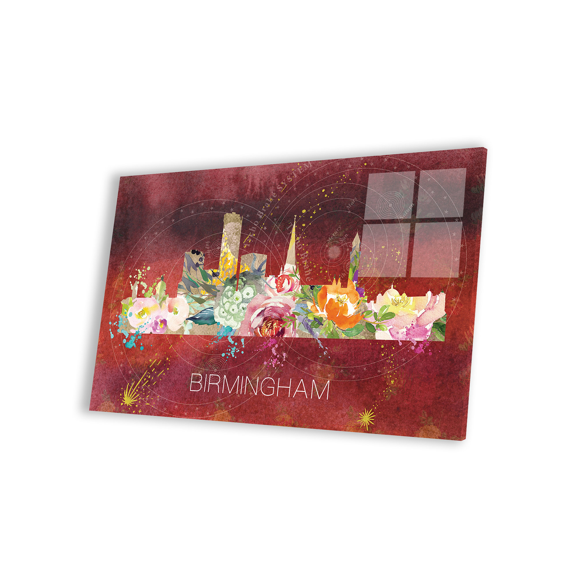 Winston Porter Birmingham Skyline On Glass by Natalie Ryan Print | Wayfair