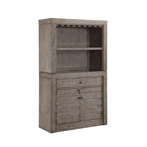 ECI Furniture Solid Wood 42" Bar & Spirit Cabinet With Hutch | Wayfair