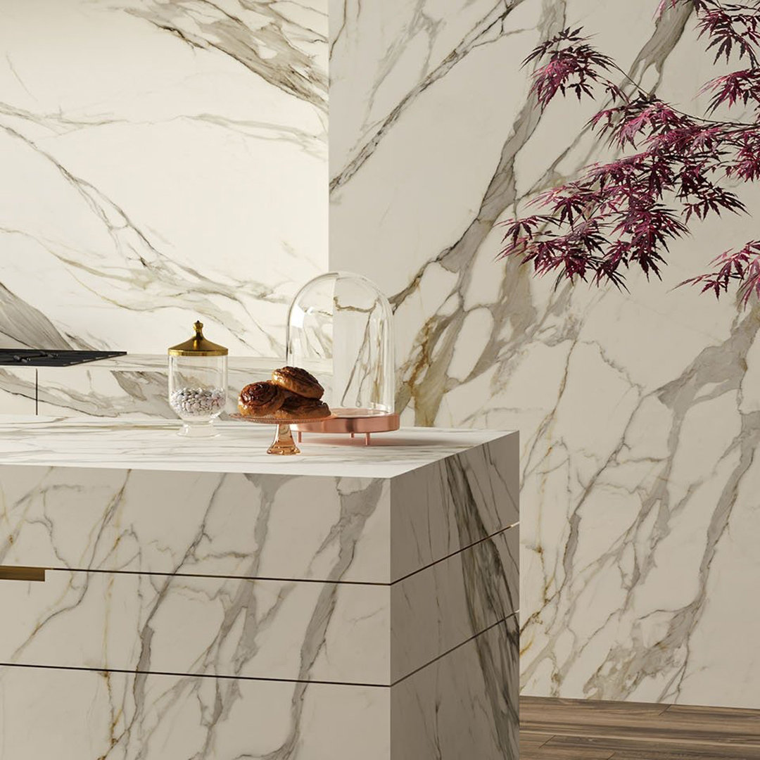 Encore Surfaces Boutique 12 x 24" Calacatta Oro Matte Porcelain Tile ...