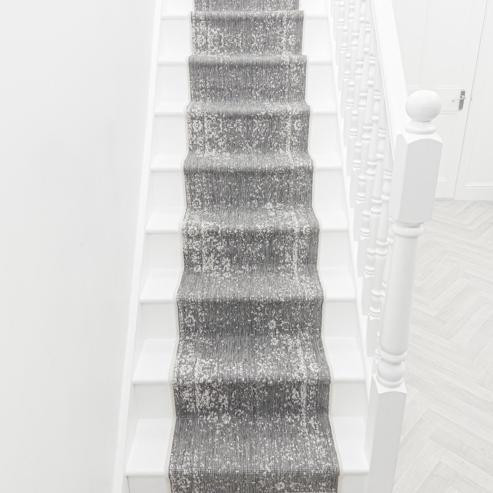 Ebern Designs Tapestry Grey Stair Runner – Reversible, Durable ...
