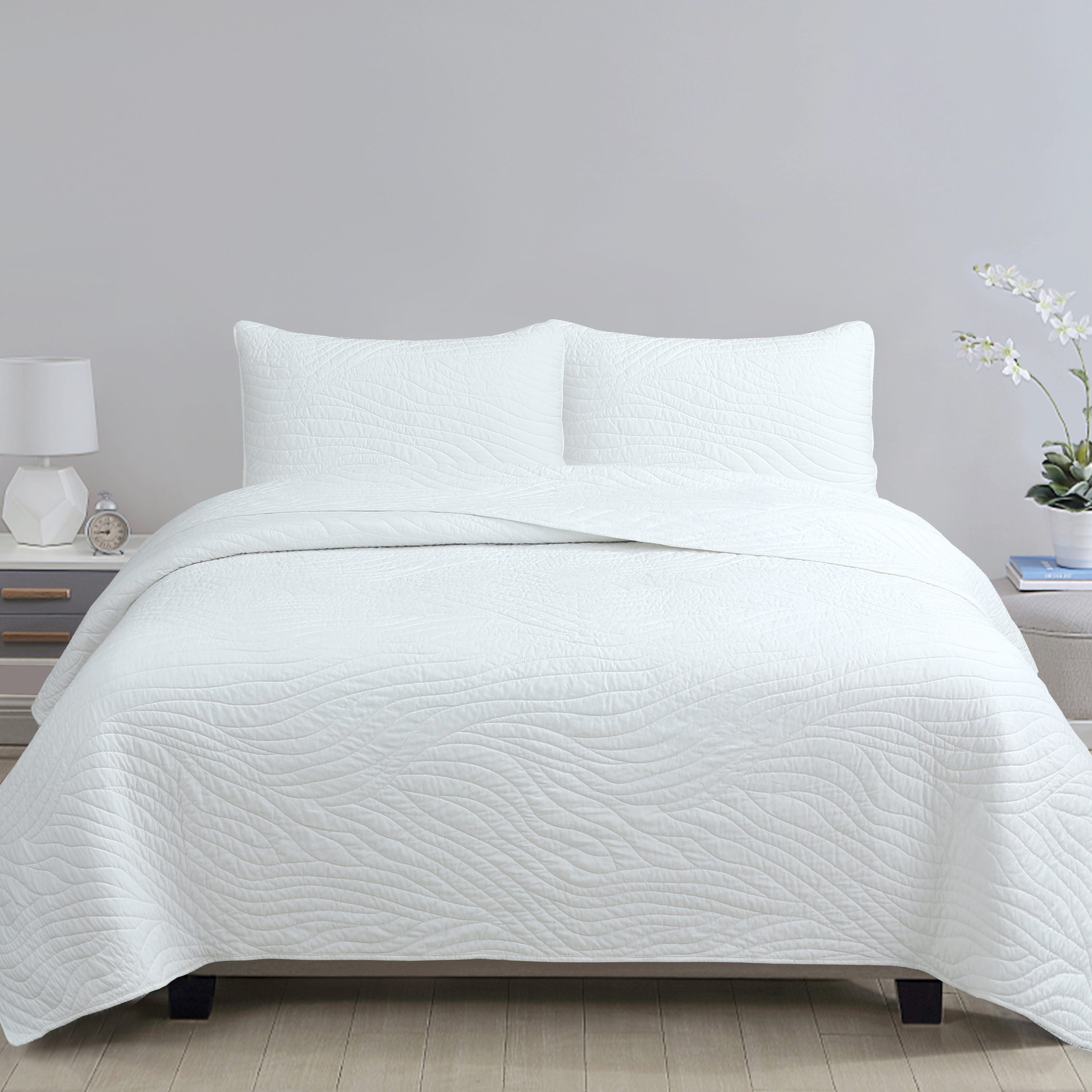 Estate Collection Calista Microfiber Quilt Set | Wayfair