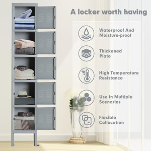 SUNCROWN Metal 5 - Tier 12'' Employee Locker | Wayfair