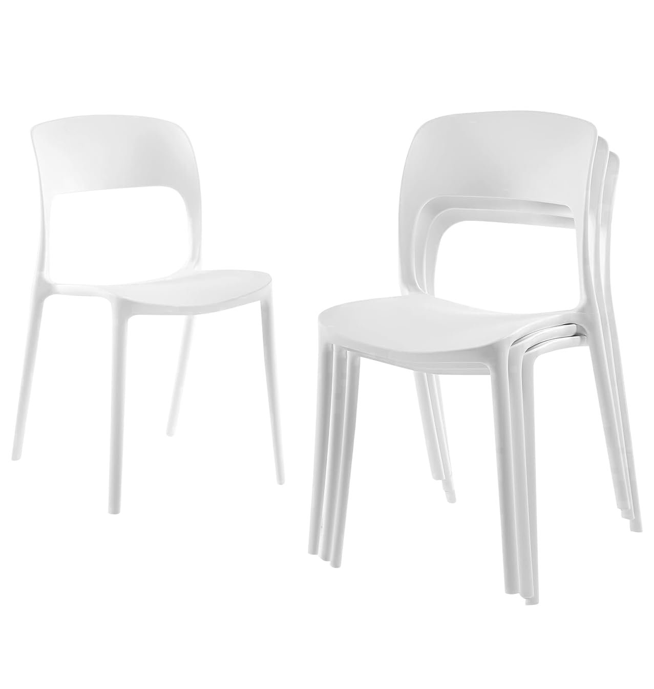 Ivy Bronx Stoker Stackable Plastic Chairs (CHA201) X 4 | Wayfair.co.uk