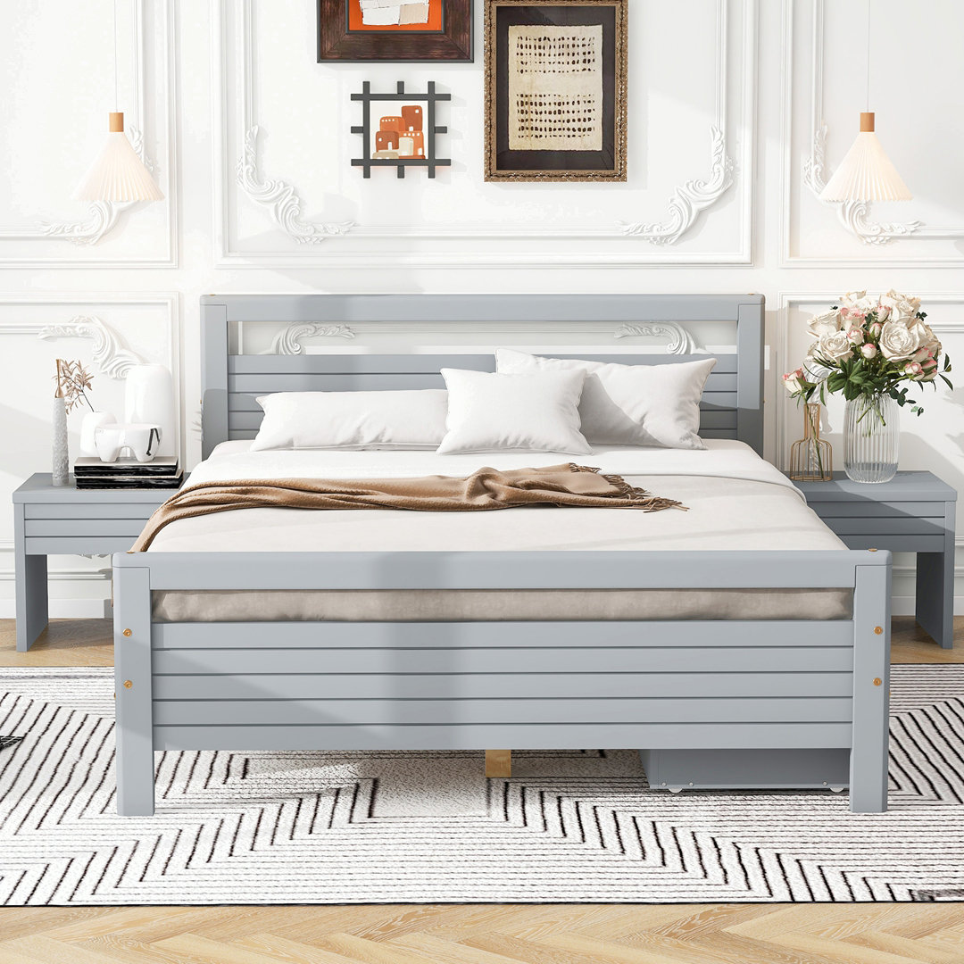 Latitude Run® Wooden Platform Bed | Wayfair