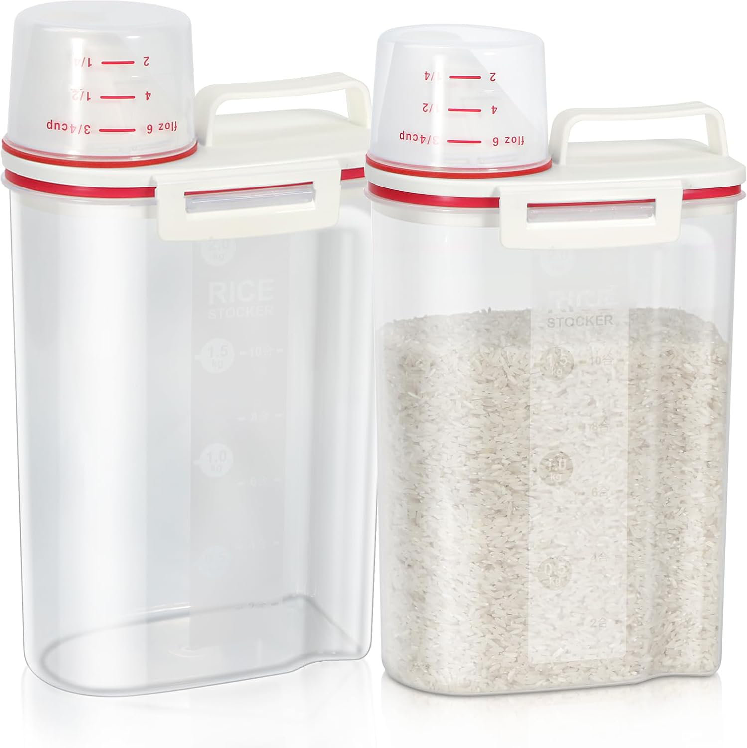 Brayden Studio 2 Pack Rice Storage Containers 4 Lbs, Small Rice ...