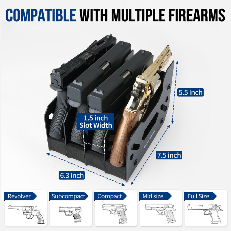 Drillpro Foam Pistol Rack Handgun Holder for Gun Safe Gun Cabinet ...