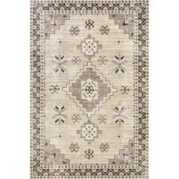 Bungalow Rose Haslett Geometric Machine Washable Area Rug | Wayfair