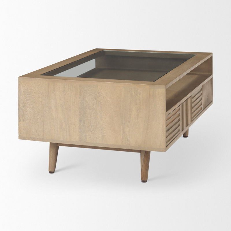 AllModern Peri Sable 38.0l X 27.0w X 18.0h Light Brown Wood Coffee ...