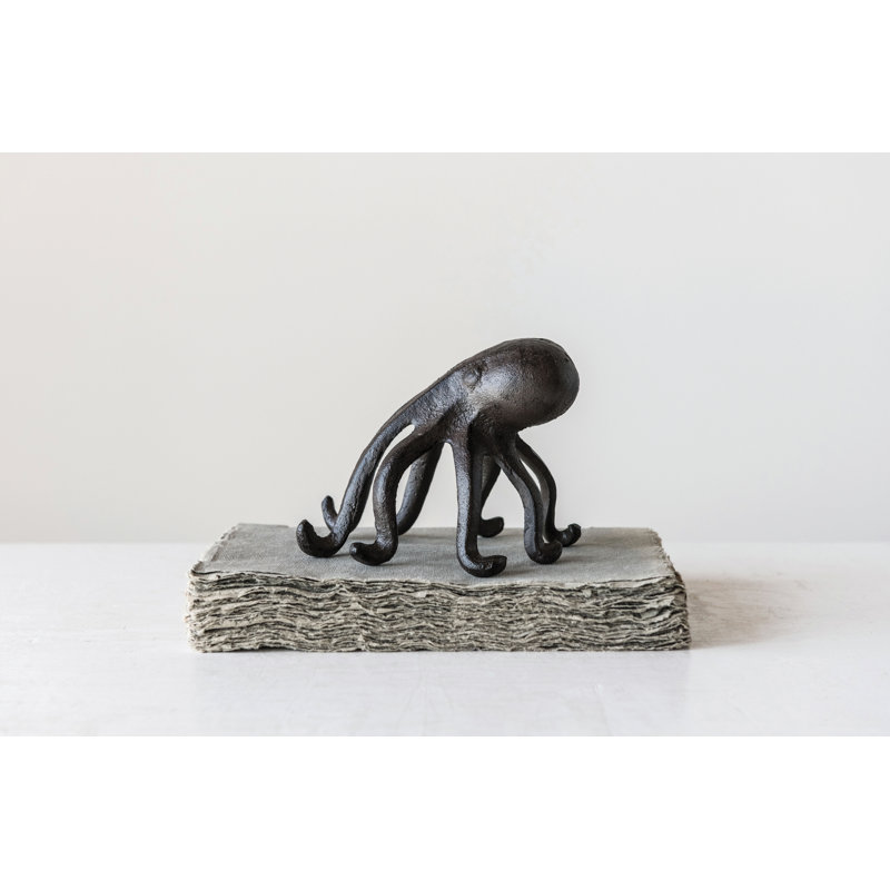 Breakwater Bay Matzke Cast Iron Octopus Phone/Tablet Stand Figurine ...