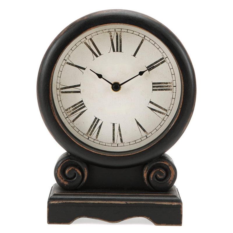 Darby Home Co Mantel Clock, Retro Desk Clock Silent-Non-Ticking Battery ...