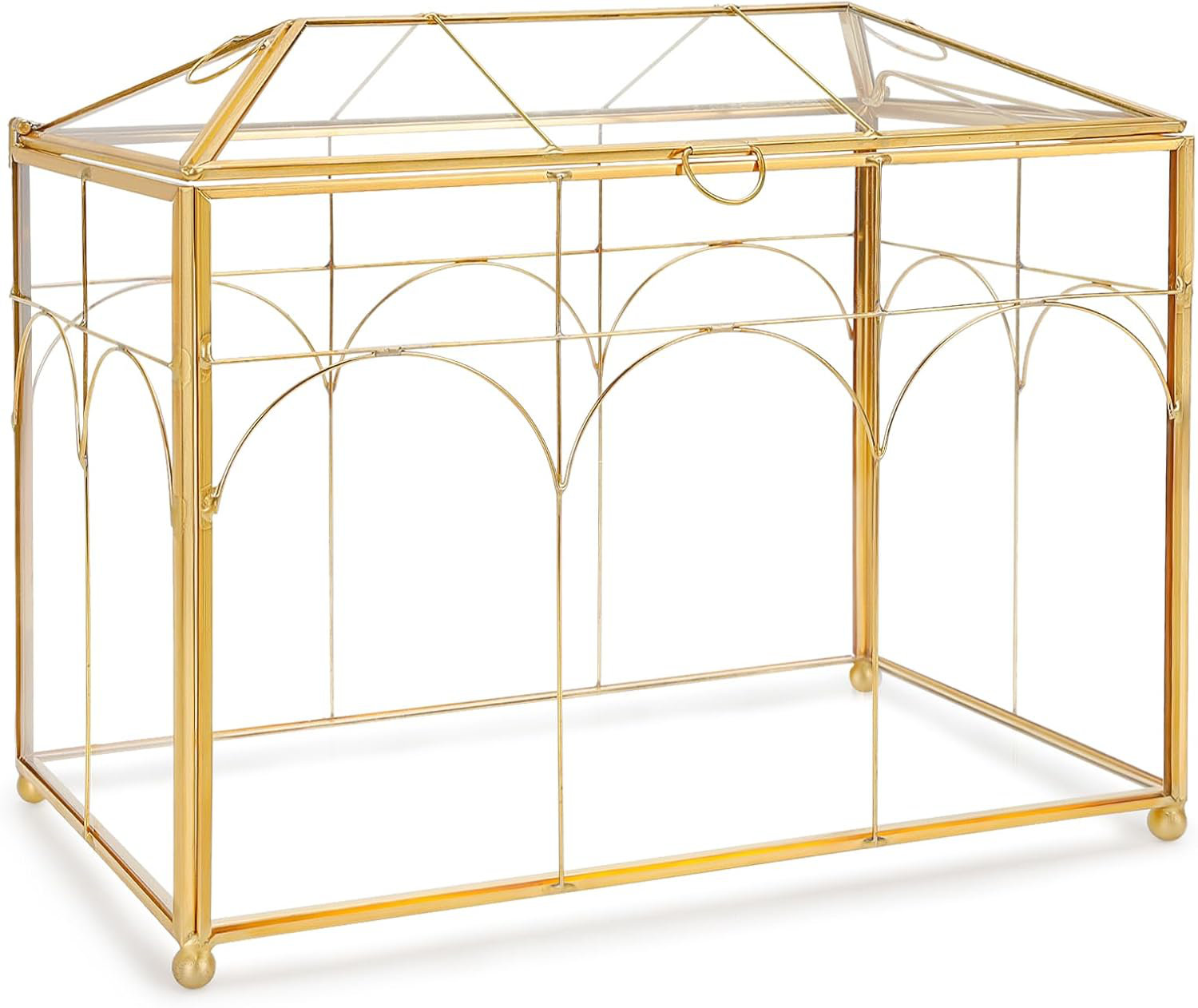 Mercer41 Gold Glass Terrarium With Lid | Wayfair