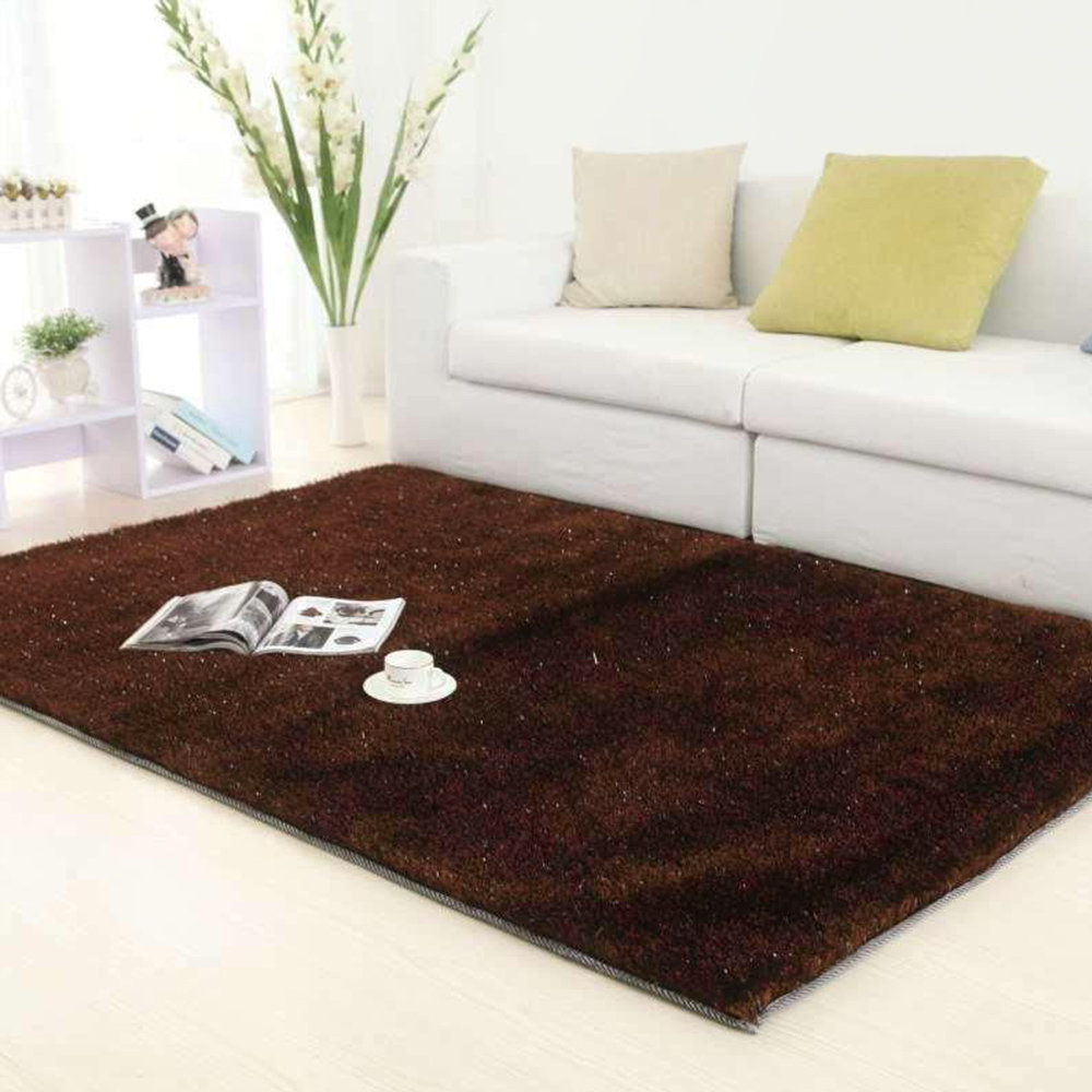 Mercer41 Louison Shag Dark Brown Area Rug | Wayfair