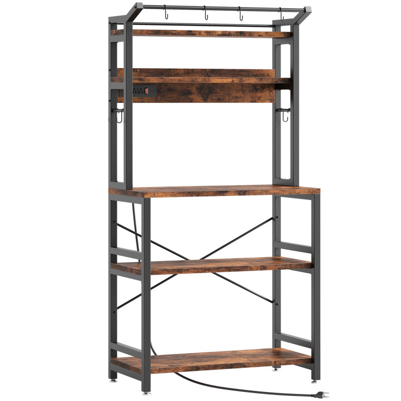 17 Stories Danielsville 31" Iron Standard Baker's Rack with Microwave ...