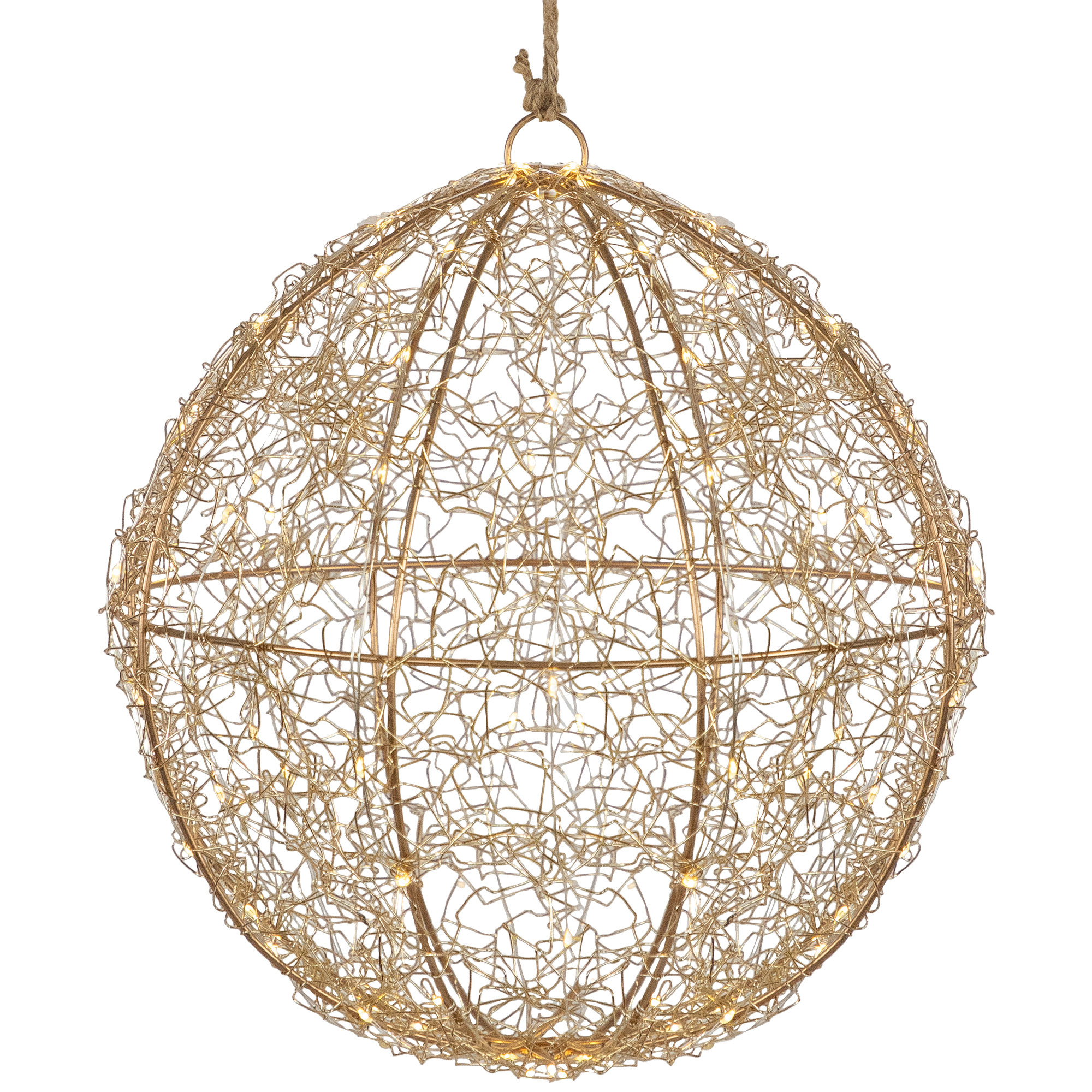 Northlight Seasonal 12" LED Twinkle Lighted Gold Wire Ball Outdoor ...