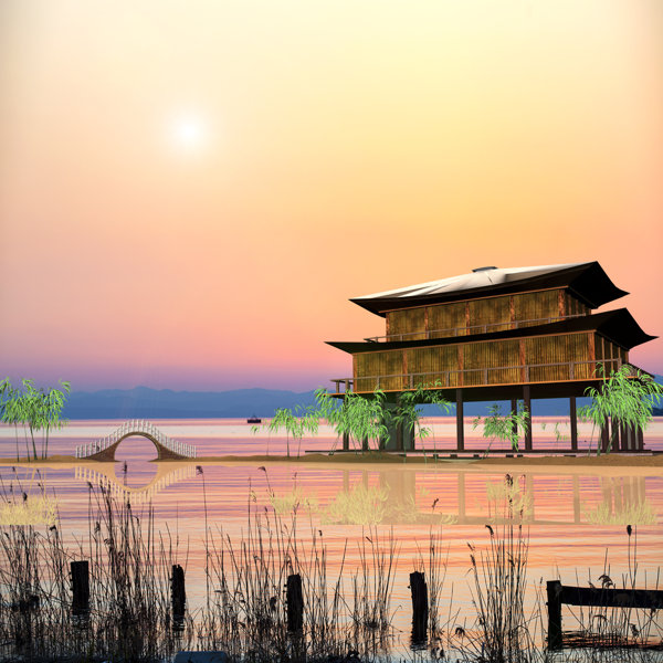 Latitude Run Tamura Chinese Landscape by Nicholashan - Wrapped Canvas ...