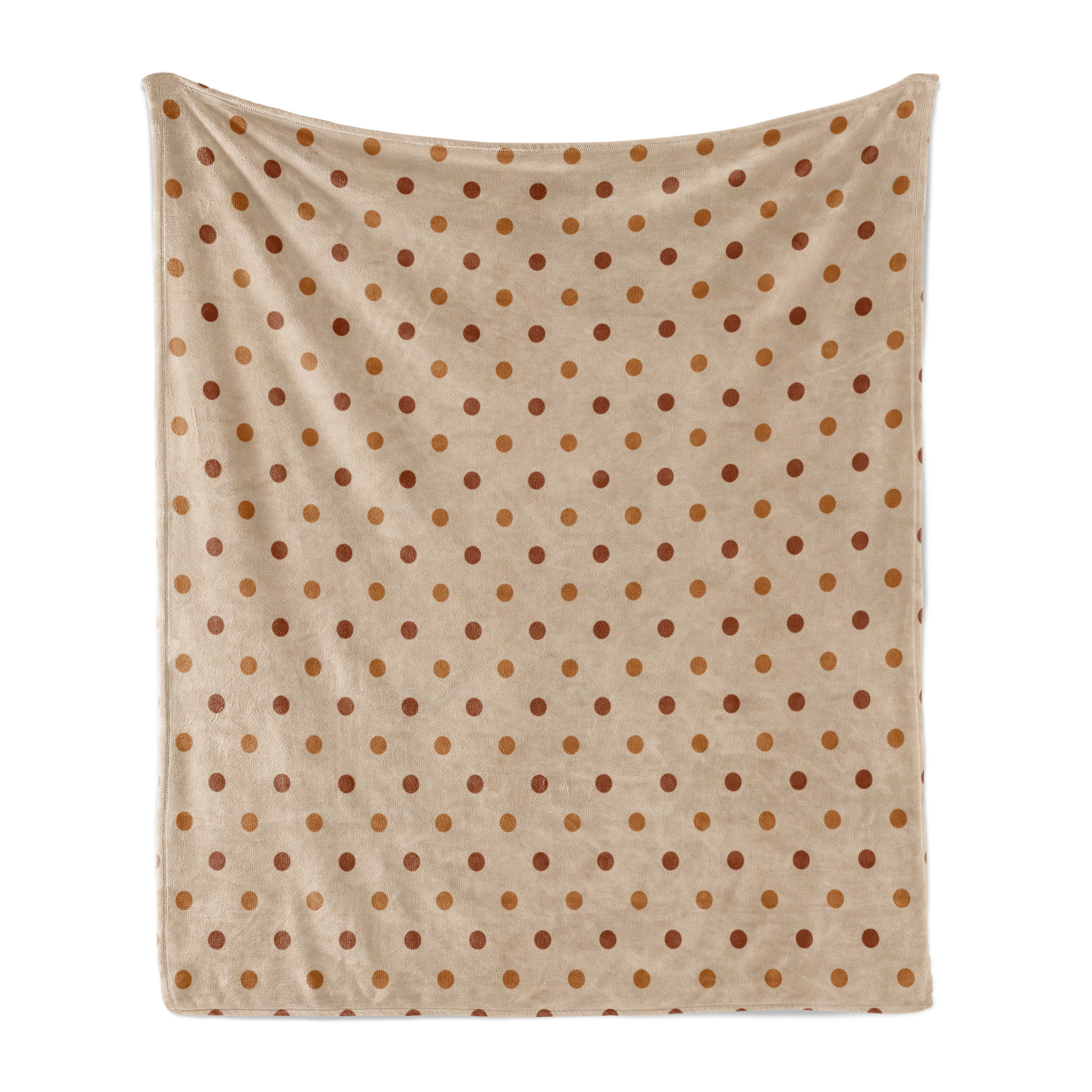 Ambesonne Tan Fleece Throw Blanket Classic Retro Polka Dots Brown Pale ...