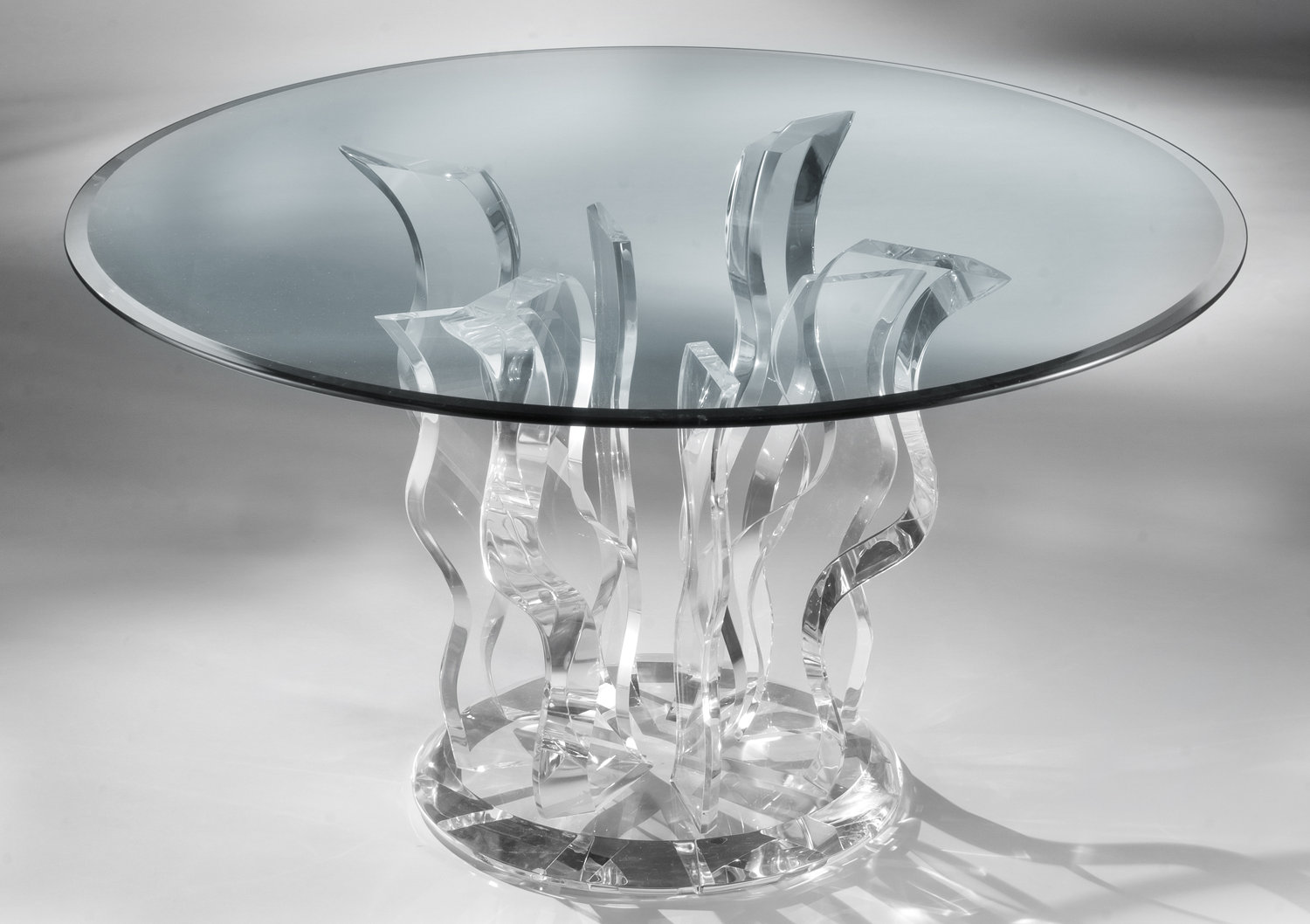 Muniz Round Glass Dining Table | Wayfair