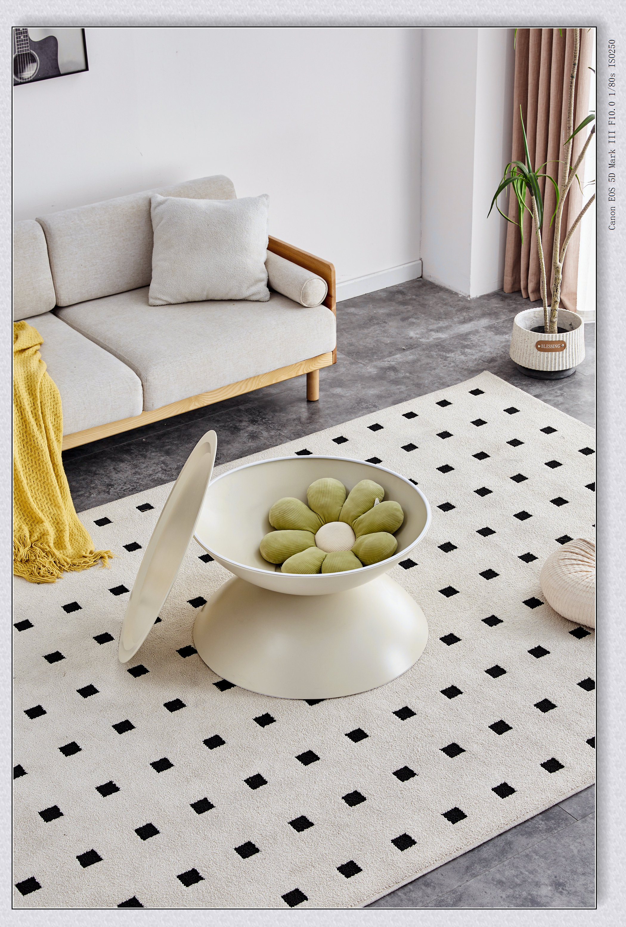 George Oliver Milk White Coffee Round Table With Storage And Movable ...