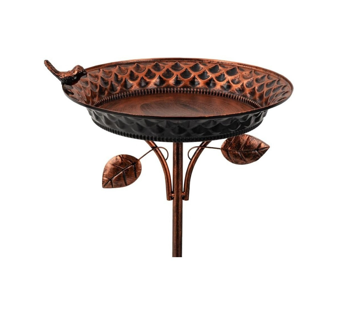 Ophelia & Co. Metal Outdoor Bird Baths, 37 Inches Tall Freestanding ...