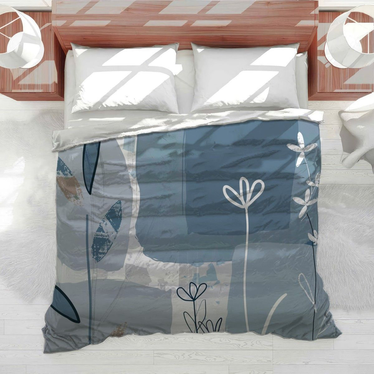 VisionDecor Minimalist curves Bedding Cool pattern Comforter Flowing ...