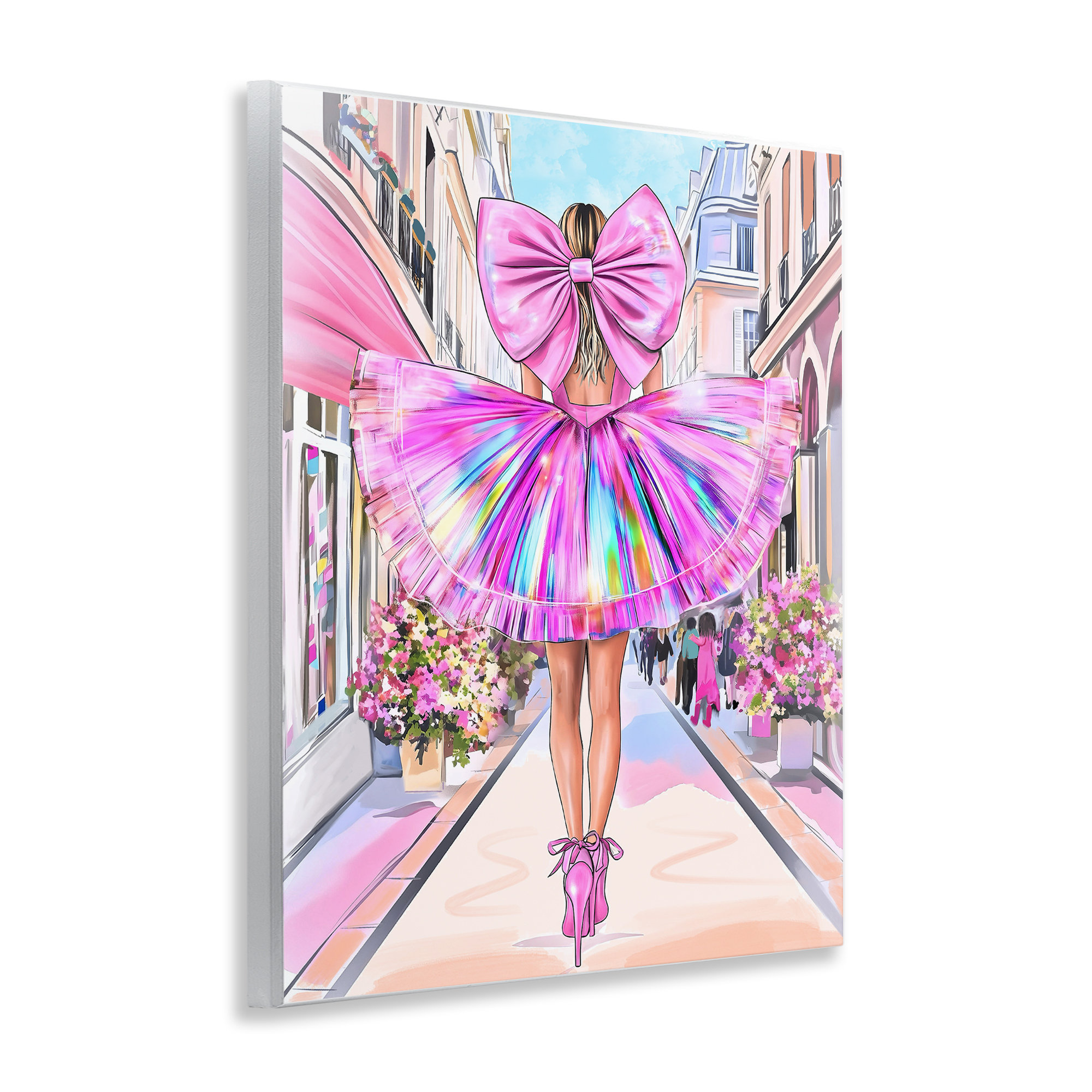 Mercer41 Prismatic Pink Bow & Dress Wall Plaque, design by Jess Stempel ...