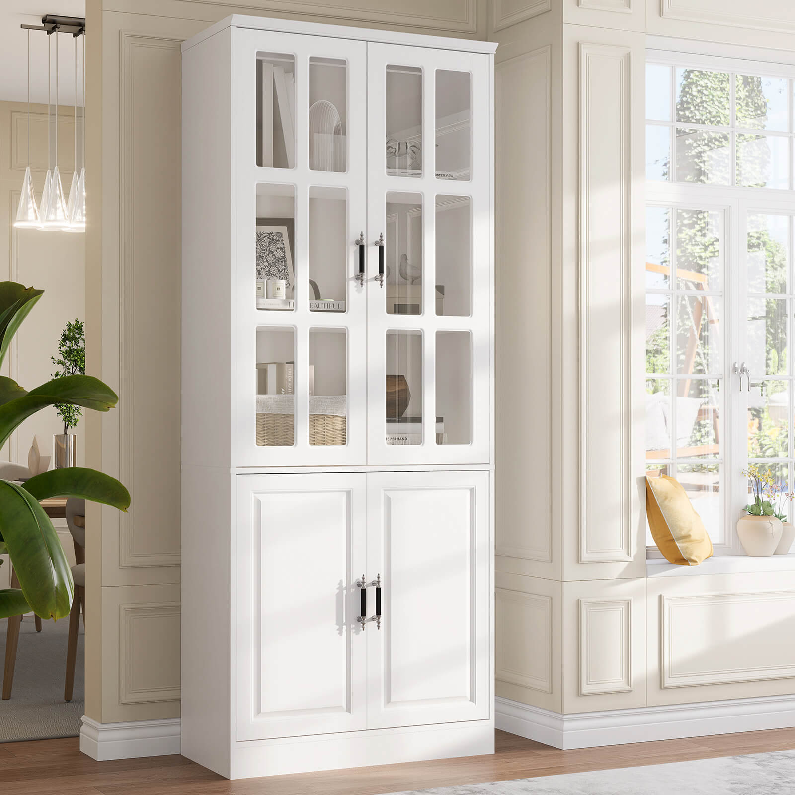 Lark Manor Kitchen Pantry Storage Cabinet, 78.7" Tall Pantry Cabinet ...