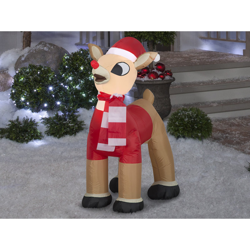 Gemmy Industries 3.5 Foot Rudolph the Red-Nosed Reindeer Light Up ...